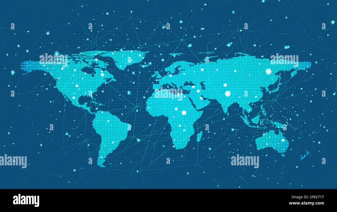 Digital Global Network System Technology Background,Connection and ...