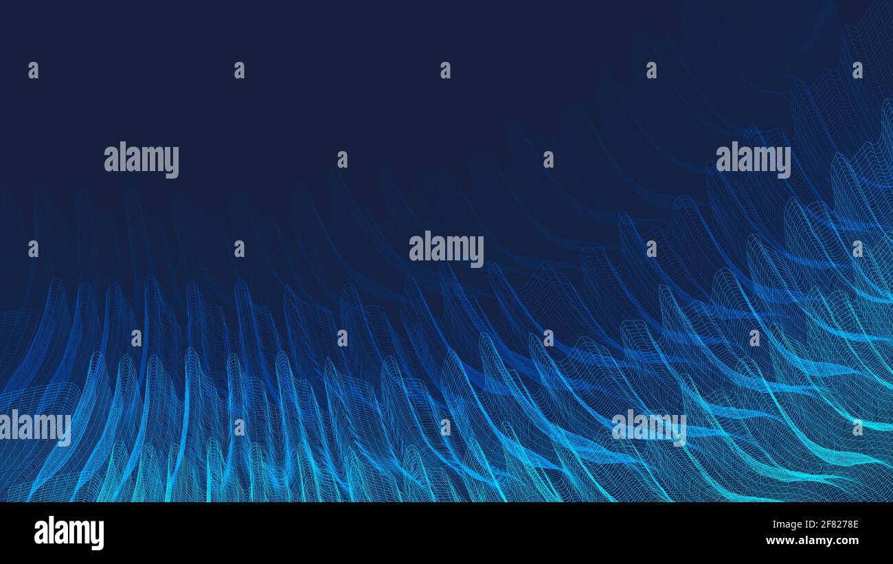 Digital Sound wave background,Wavy Particle Surface and earthquake Wave ...
