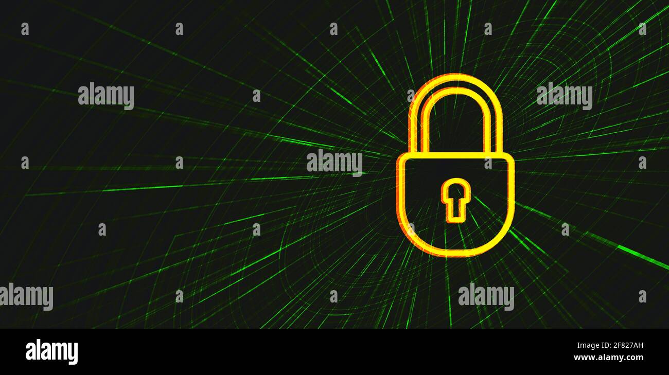 Vector Technology Lock Security,protection and Safe Concept,on Circuit ...