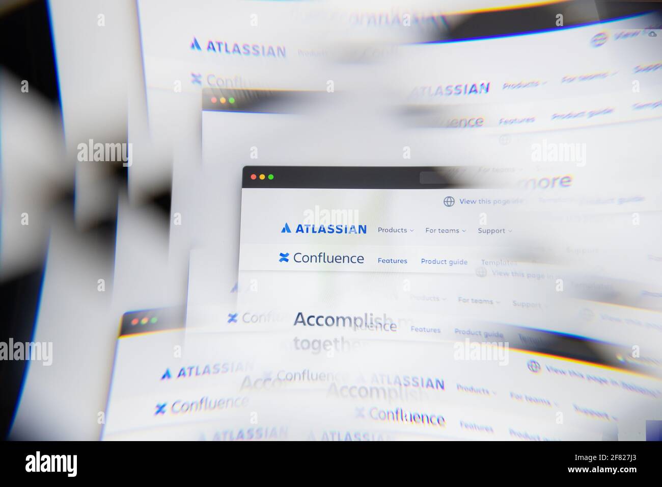Milan, Italy - APRIL 10, 2021: Atlassian Corporation Plc logo on laptop ...
