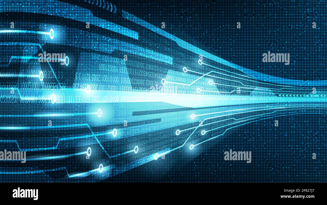 Digital Speed technology on Circuit Microchip Background,Hi-tech ...