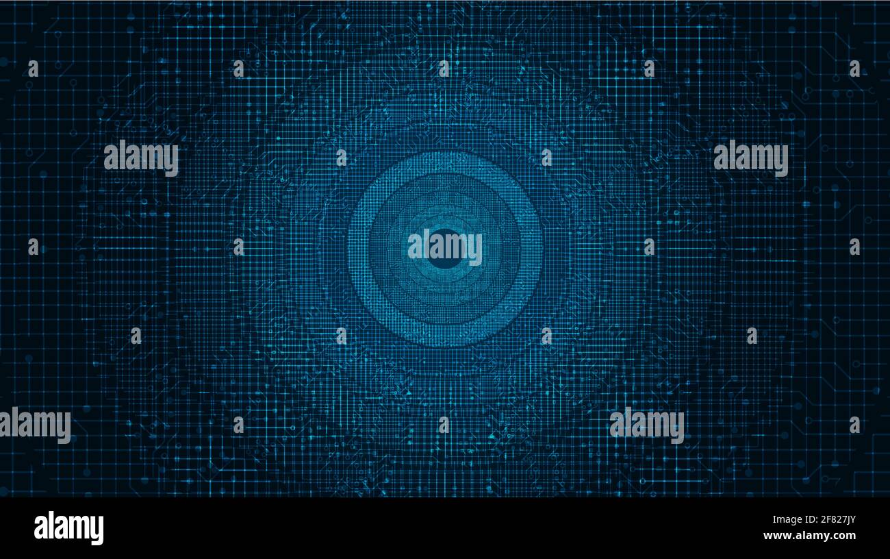 Modern Circle Circuit Microchip on Technology Background,Hi-tech and ...