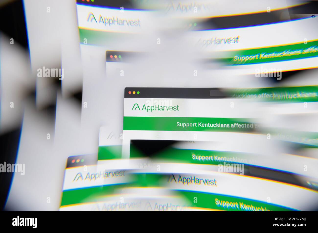 Milan, Italy - APRIL 10, 2021: AppHarvest logo on laptop screen seen ...