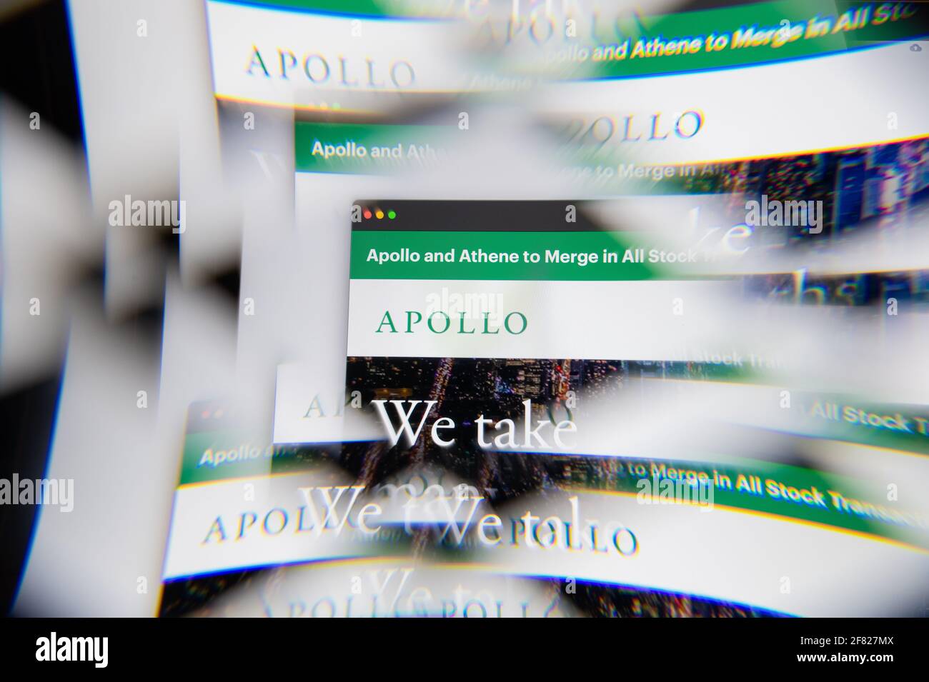 Milan, Italy - APRIL 10, 2021: Apollo Global Management logo on laptop ...