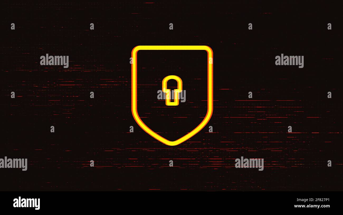 Red Digital Technology Shield Security,protection and connection ...