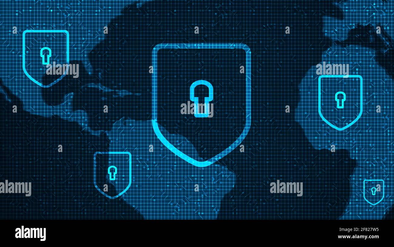 Global Digital Technology Shield Security,protection and connection ...