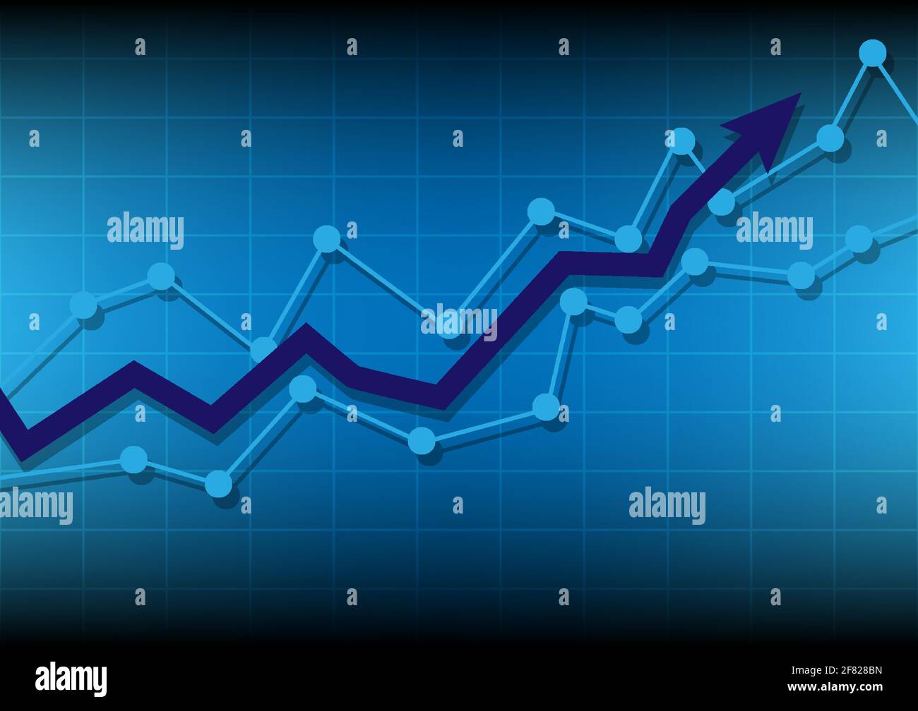 Abstract arrow growth and success graph business sign with gredient ...