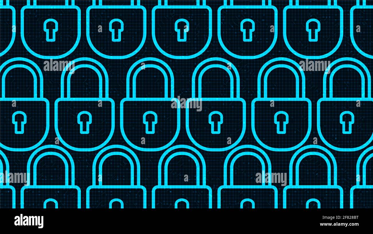 Abstract Technology Lock Security,protection and Safe Concept,on Dark ...