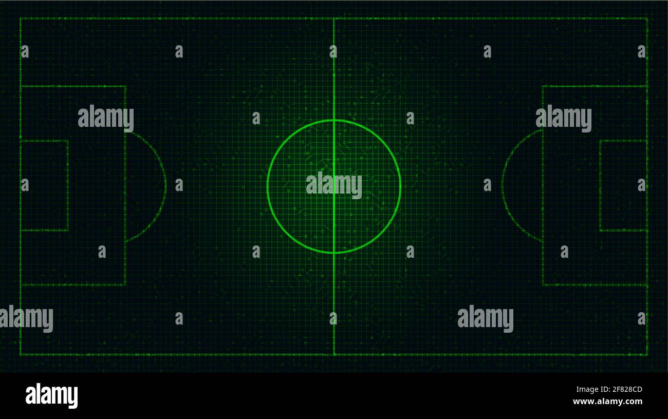 Green Football field on Digital Technology Background,vector Stock ...