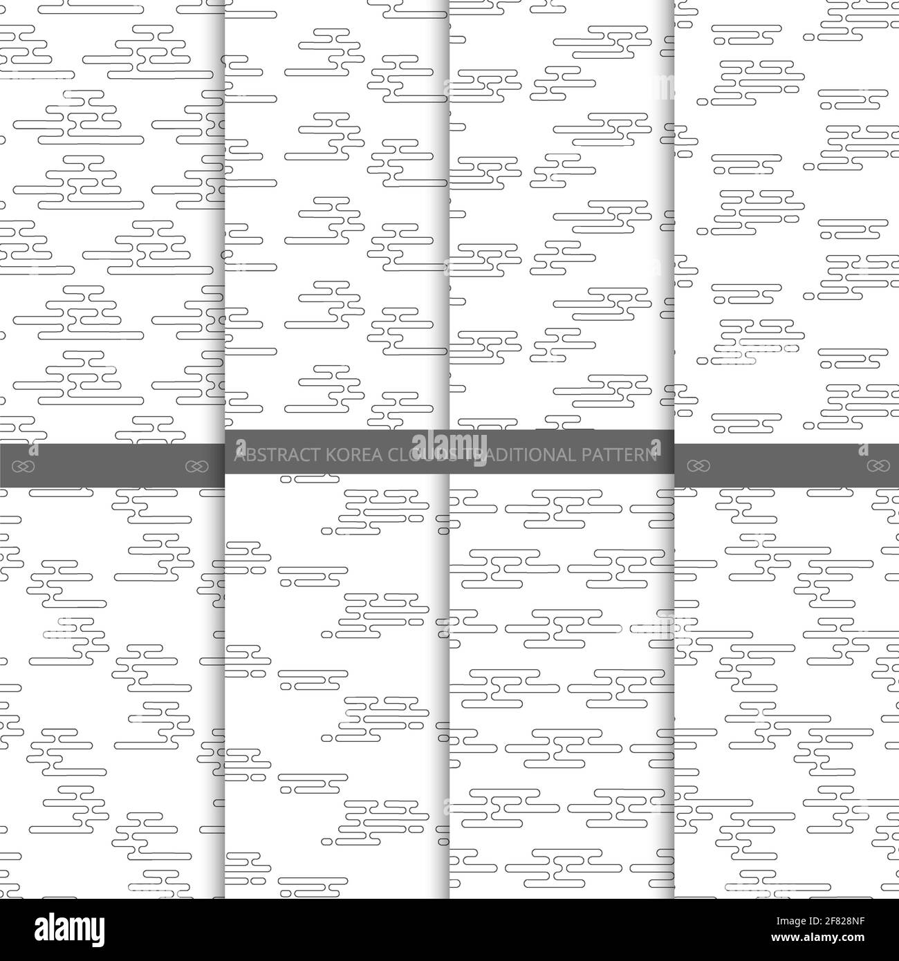 Clouds korea pattern. Set of repeating traditional line symbol ...