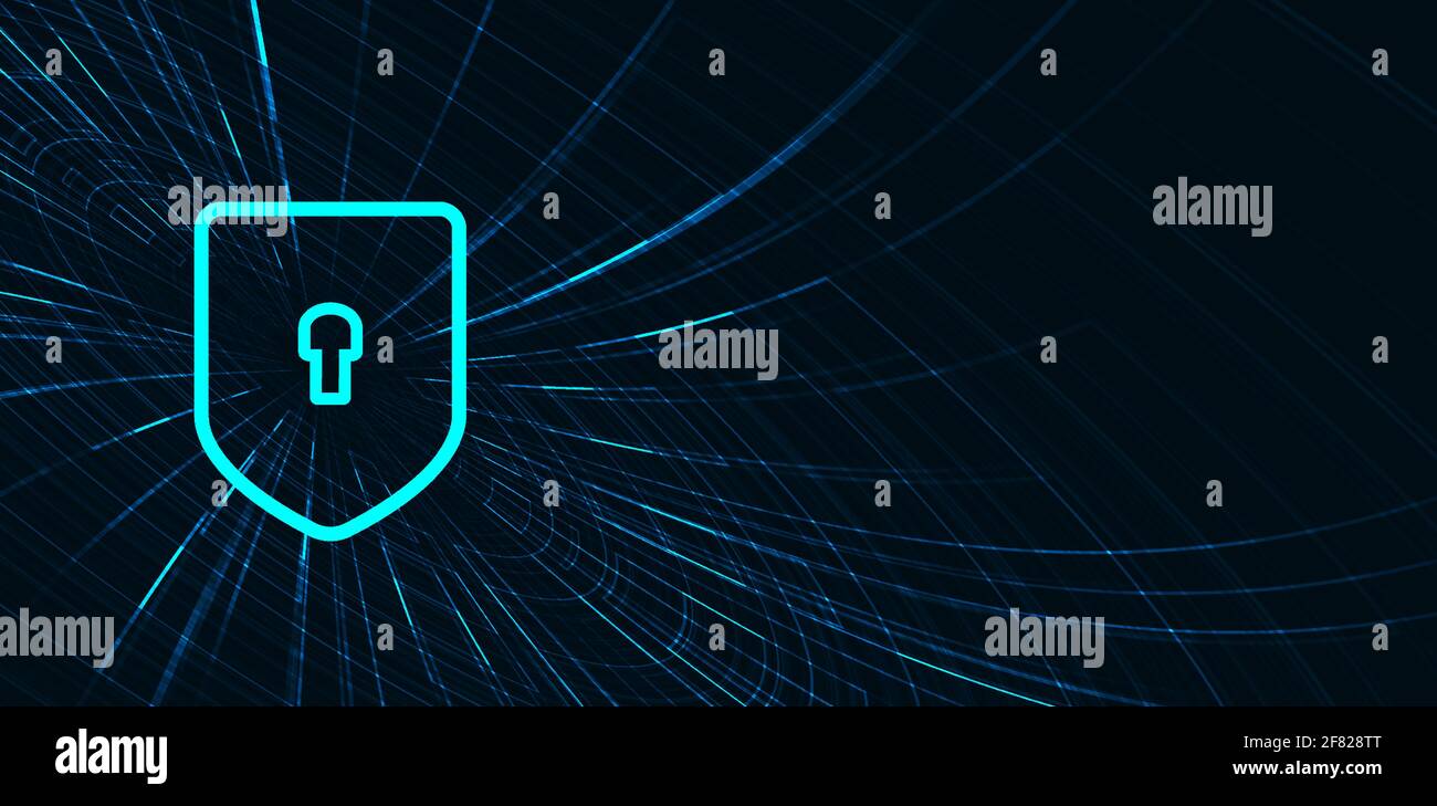 Blue Digital Technology Shield Security,protection and connection ...