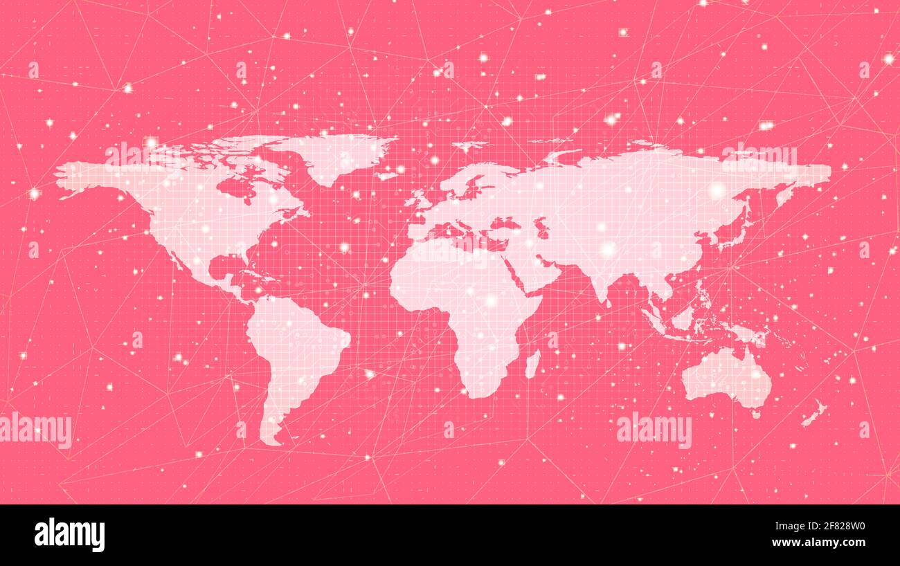 Pink Global Network System Technology Background,connection and ...