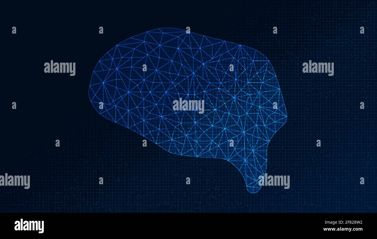 Digital Brain Technology on Circuit Microchip Background,science and ...