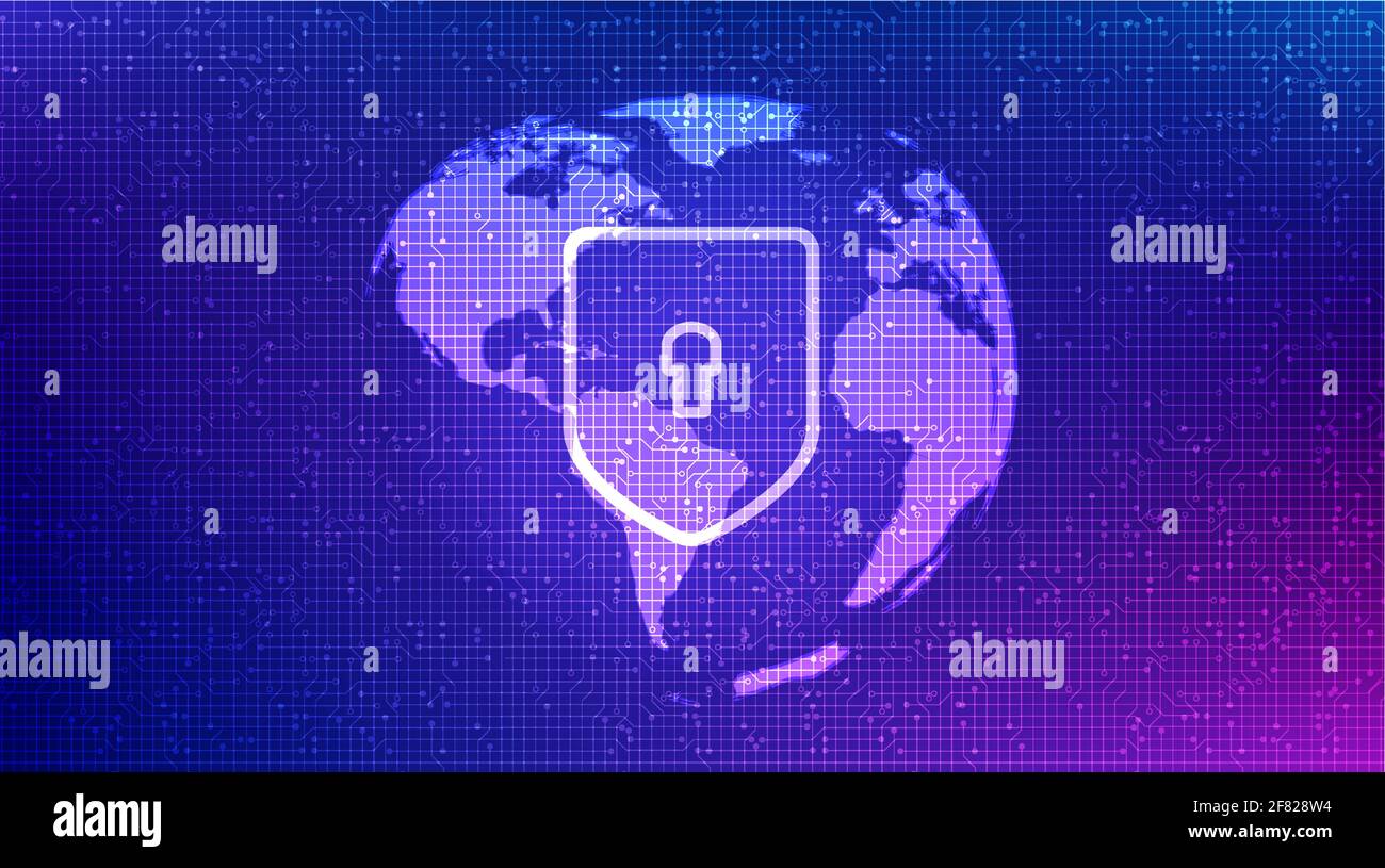 Global Digital Technology Shield Security,protection and connection ...