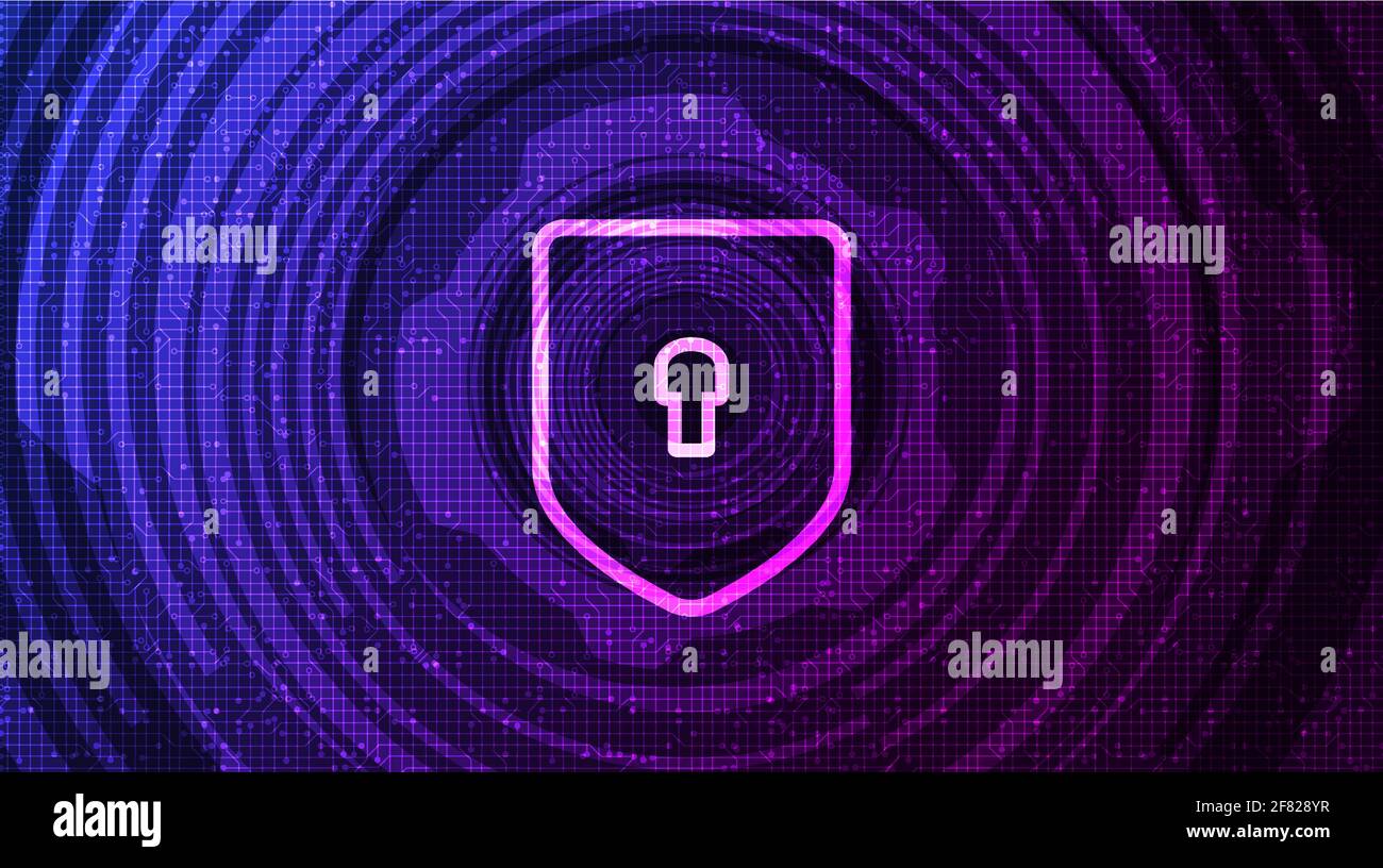 Purple Digital Technology Shield Security,protection and connection ...