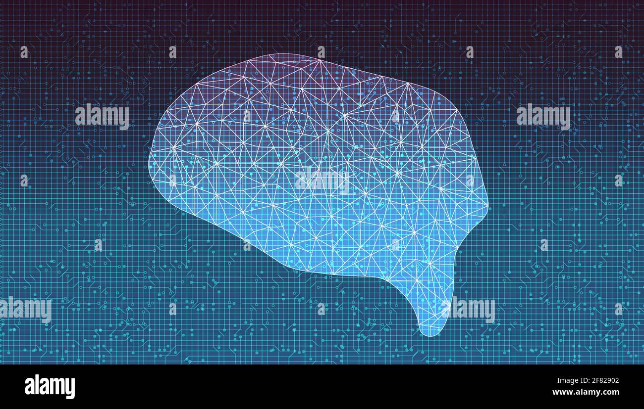 Brain Technology on Circuit Microchip Background,science and ...