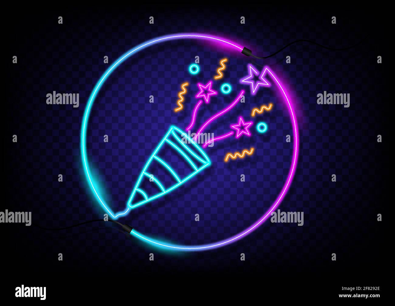 Celebrate party neon icon. Illuminated Fluorescence graphic vector ...