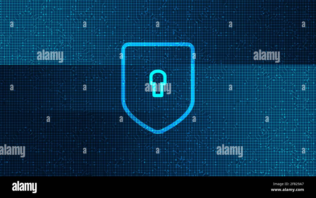 Digital Technology Shields Security,protection and connection Concept background design.vector ...