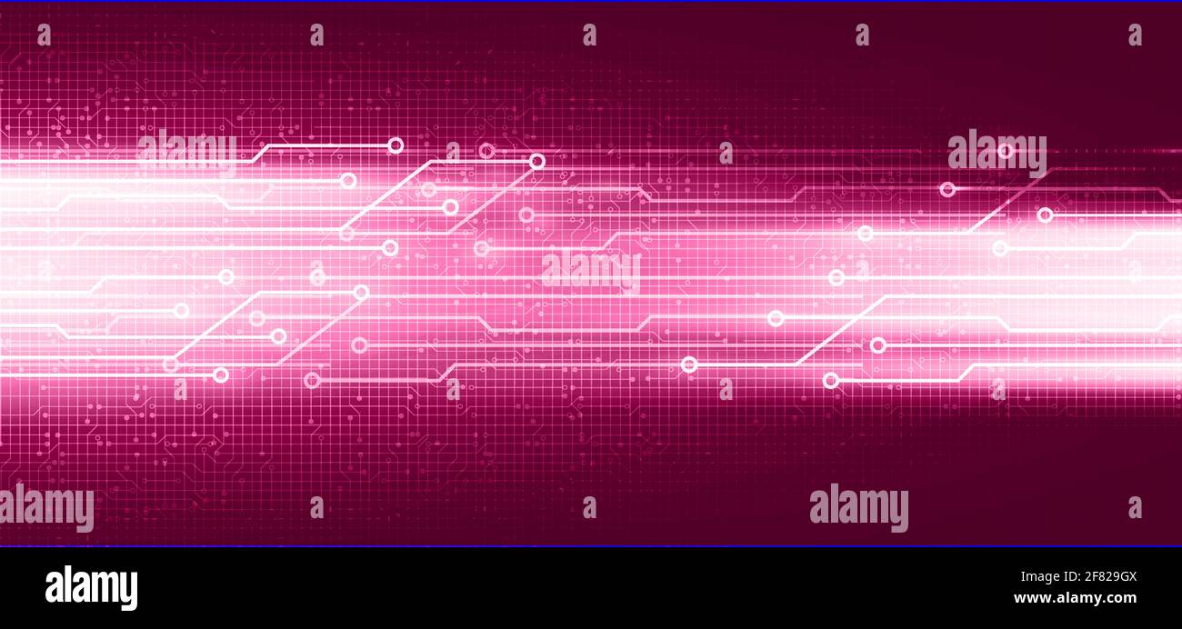 Futuristic Pink Digital Circuit with Network Technology on Future ...