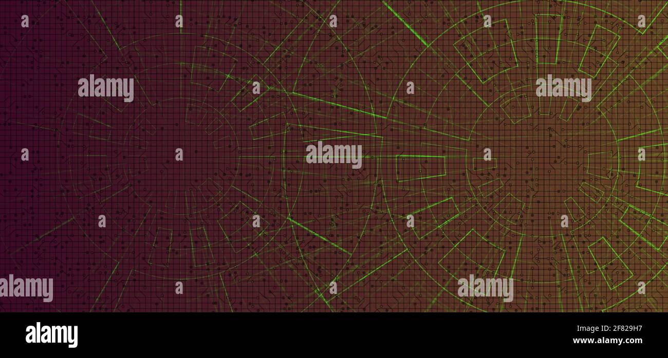 Dark Green Technology on Future Background,Hi-tech Digital and security ...