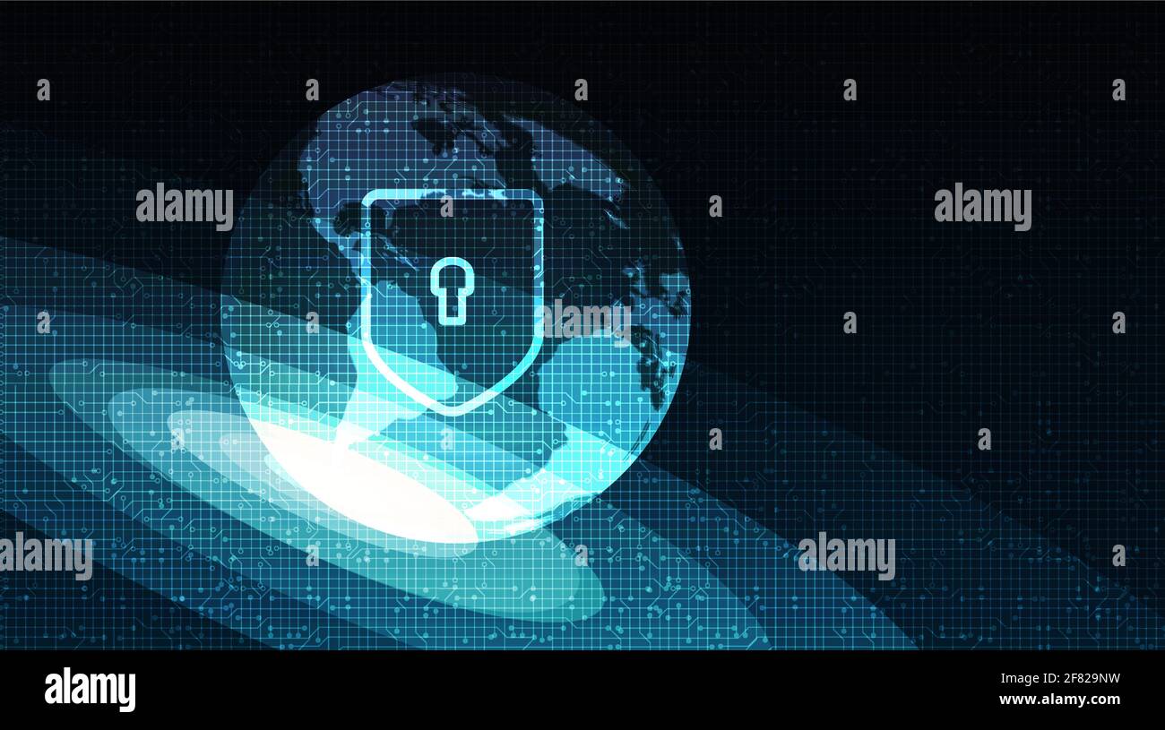 Digital Security Network on Global Technology Background,Connection and ...