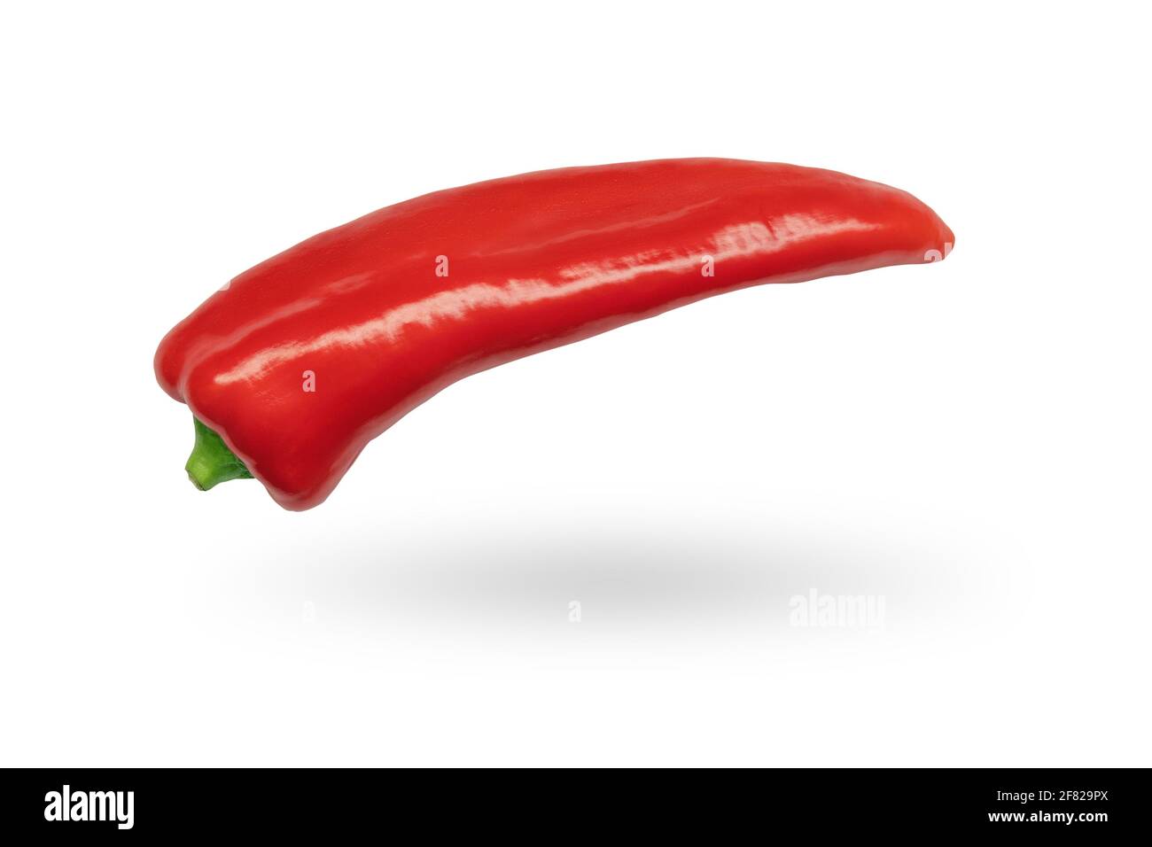 One red bell pepper isolated on white background Stock Photo - Alamy
