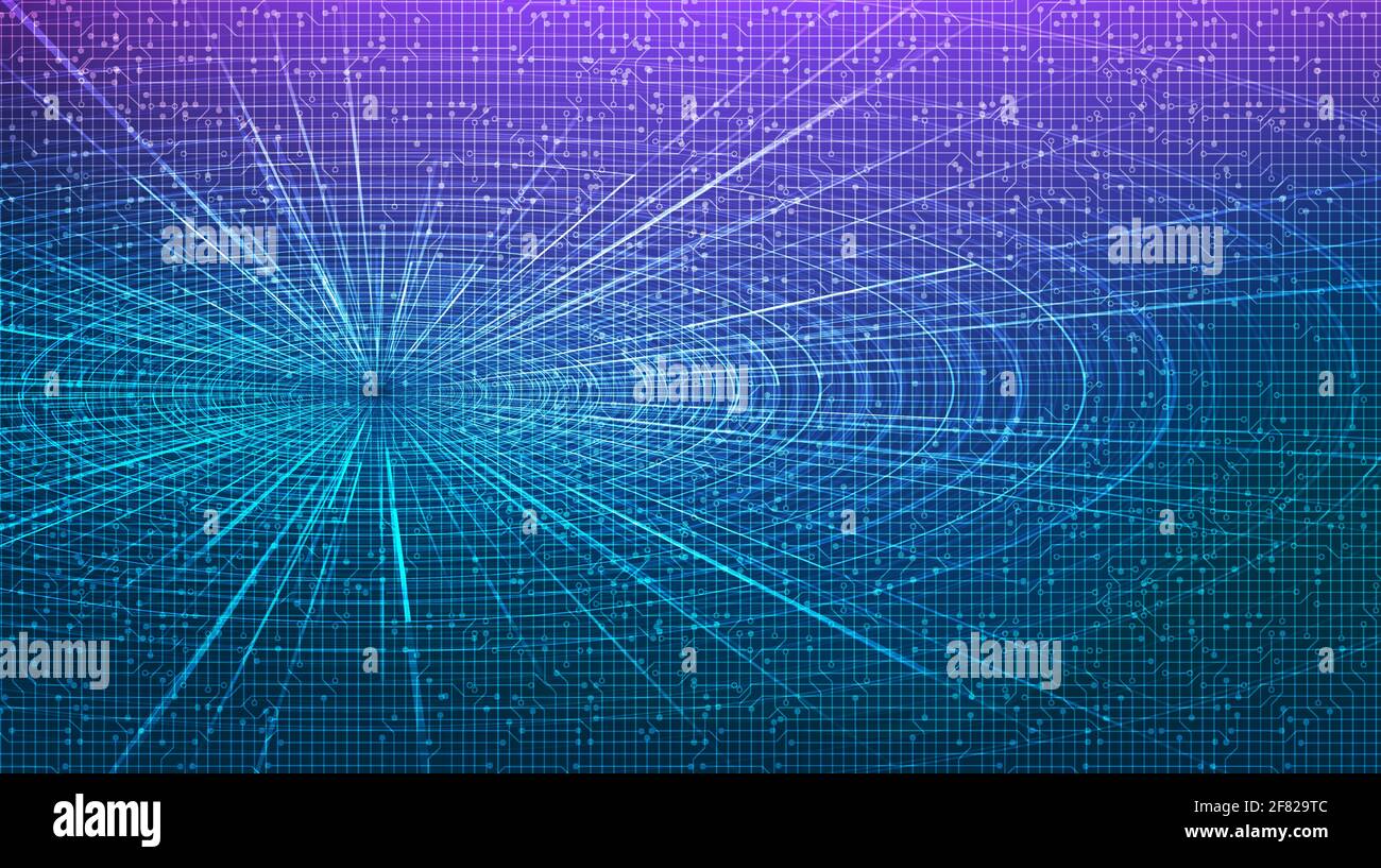 Abstract Futuristic Hyperspace speed motion on future Technology ...