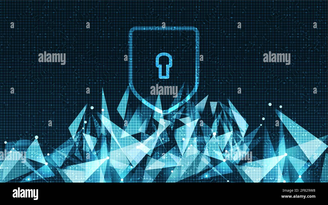 Digital System Technology Shields Security,protection and connection ...