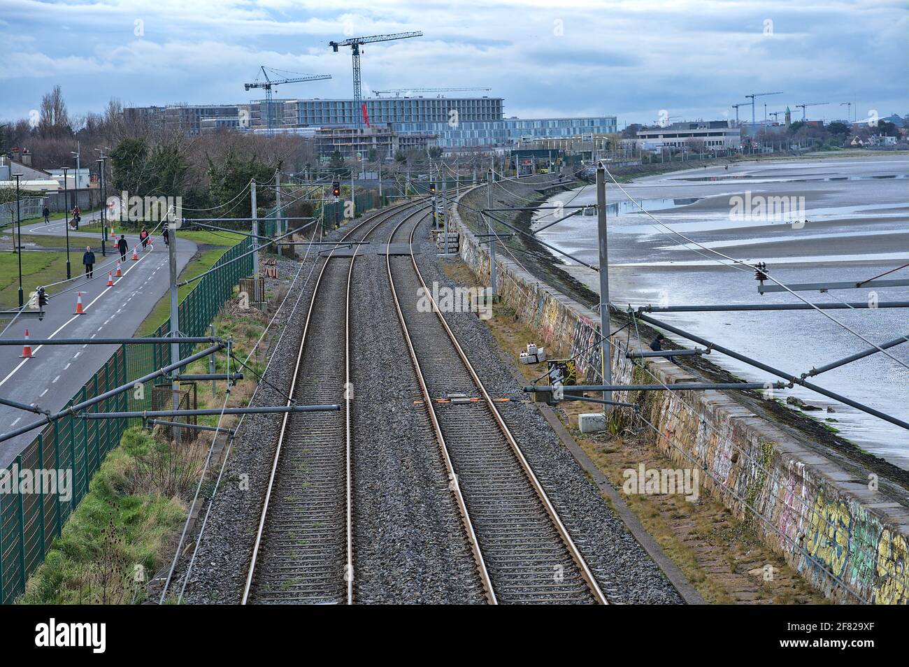 Dublin, Ireland - March 14, 2021: Beautiful evening contrast aerial ...