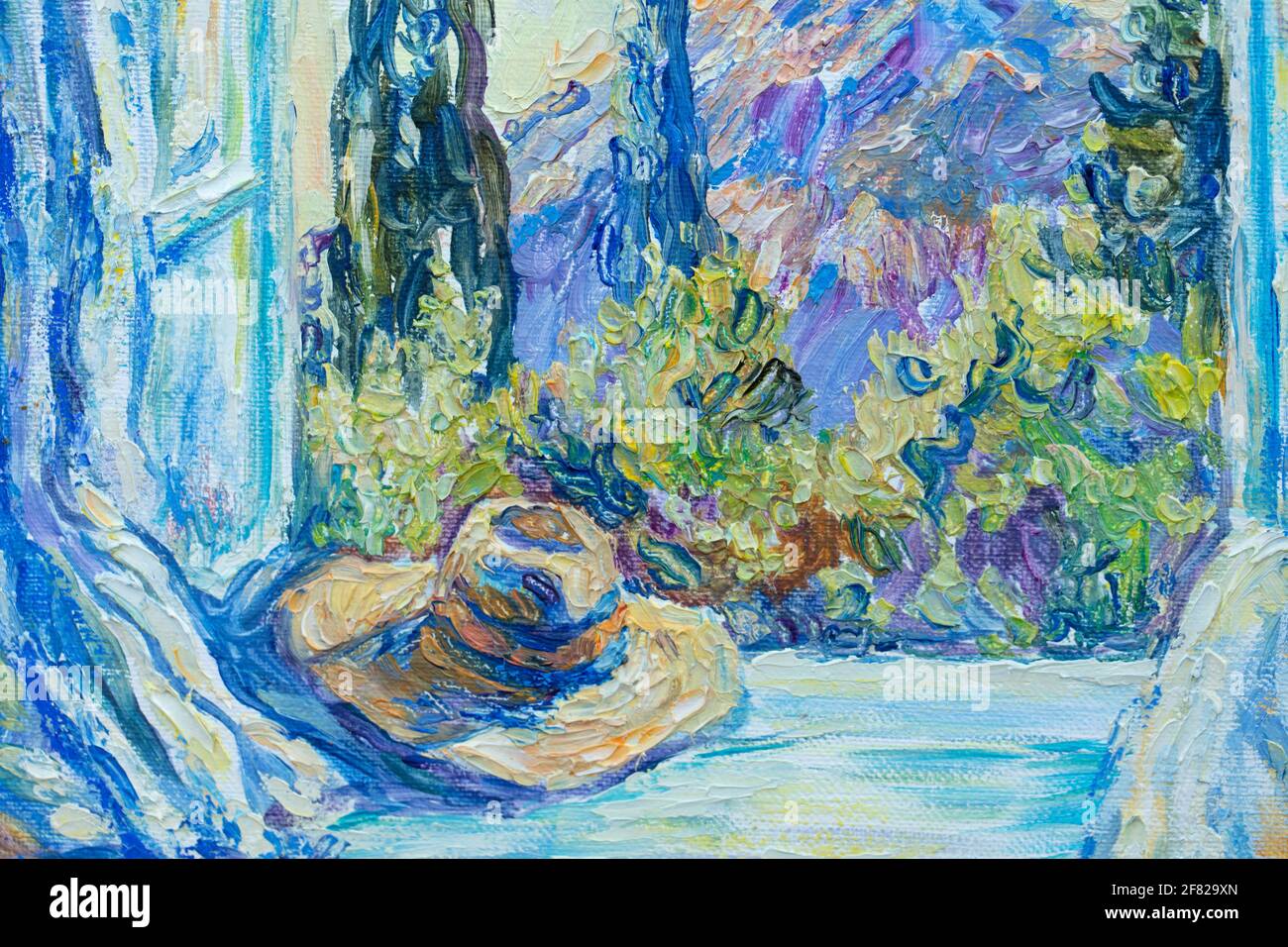 composition of several objects, oil painting, handmade Stock Photo - Alamy