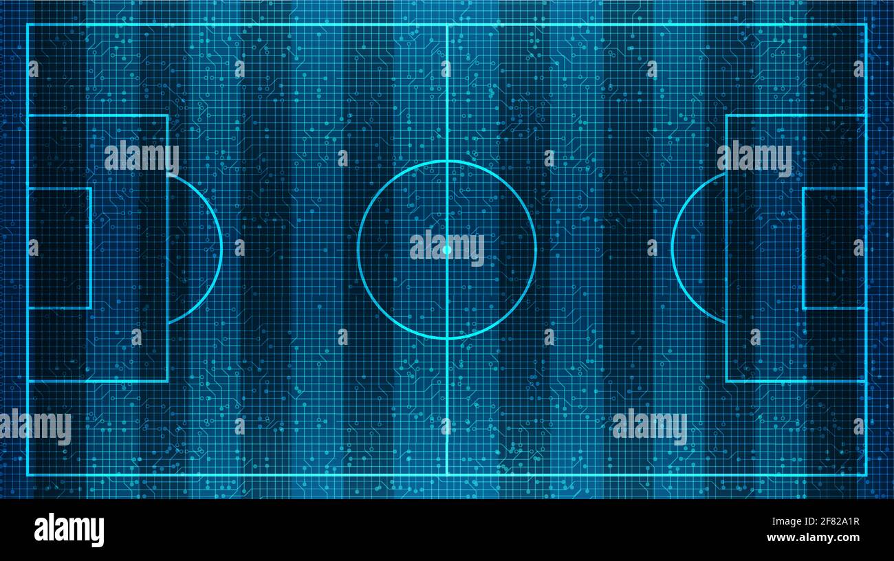 Blue Football field on Digital Technology Background,vector Stock ...