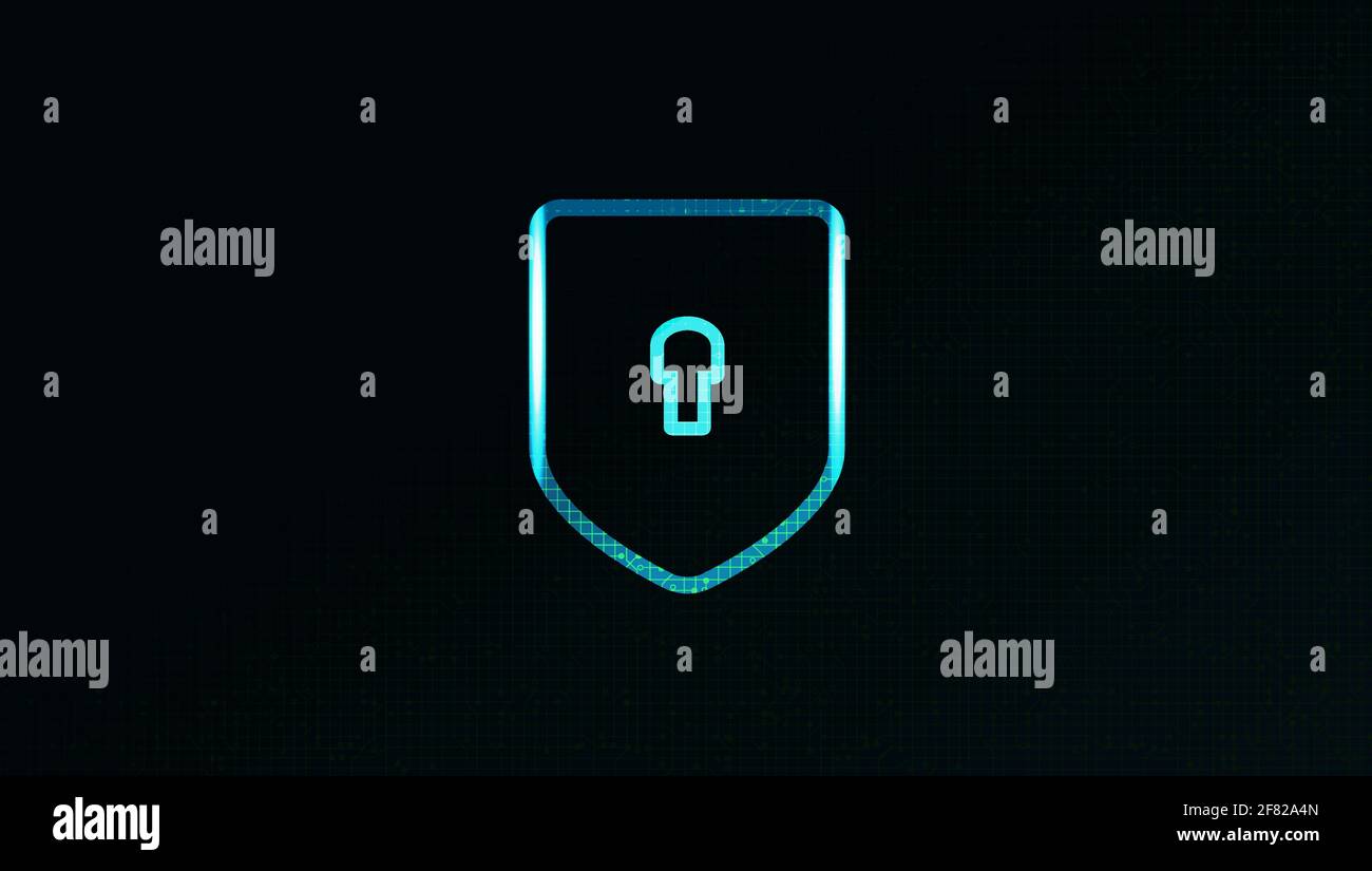 Digital Technology Shields Security,protection and connection Concept background design.vector ...