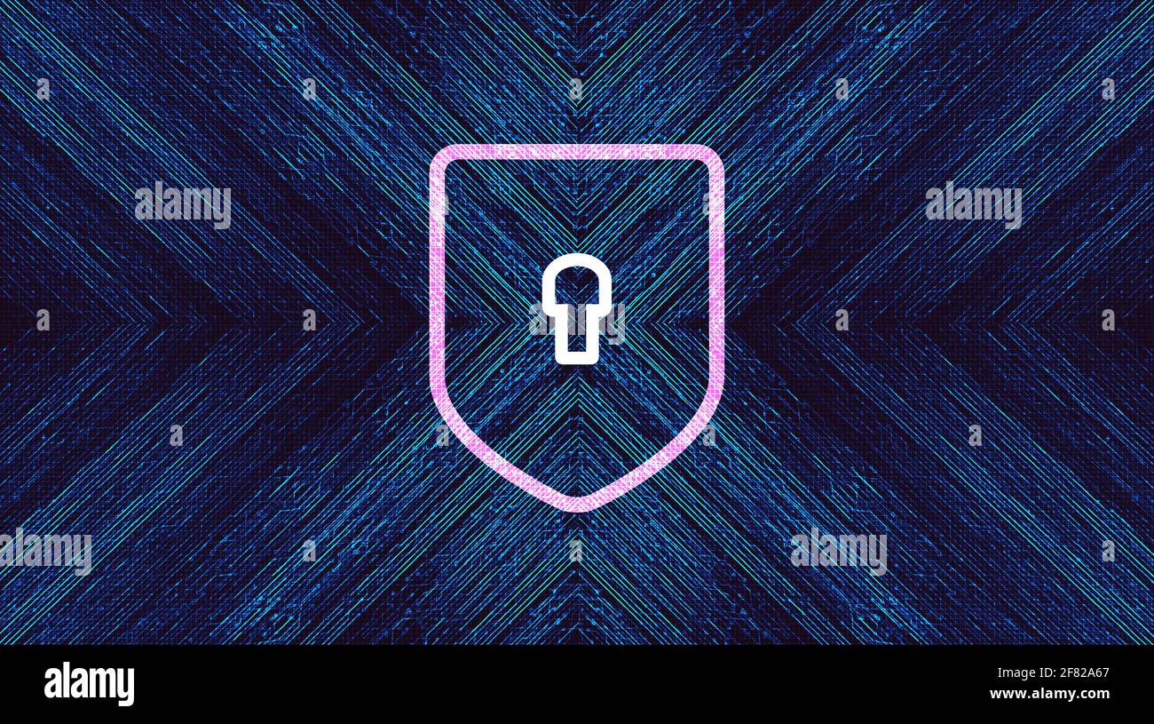 Digital Technology Shield Security,protection and connection Concept ...