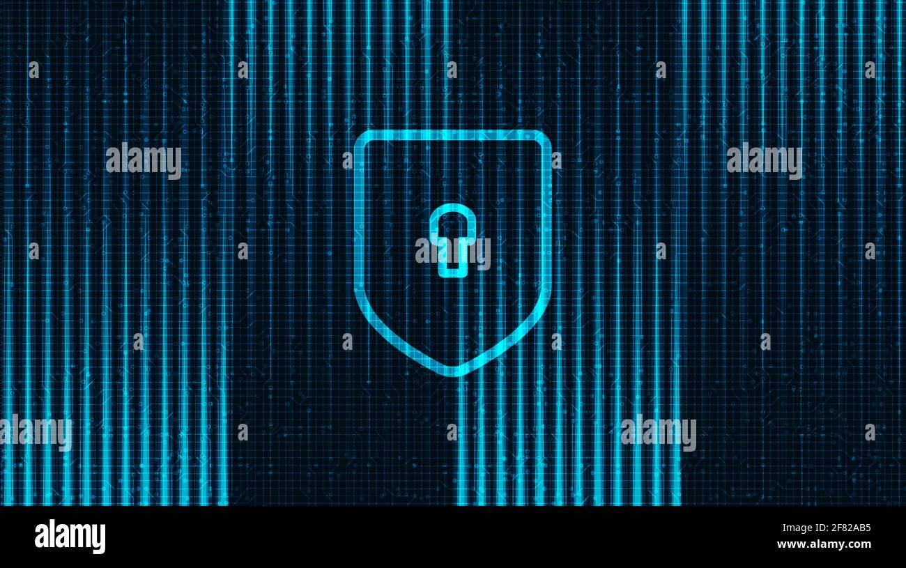 Digital Technology Shields Security,protection and connection Concept background design.vector ...