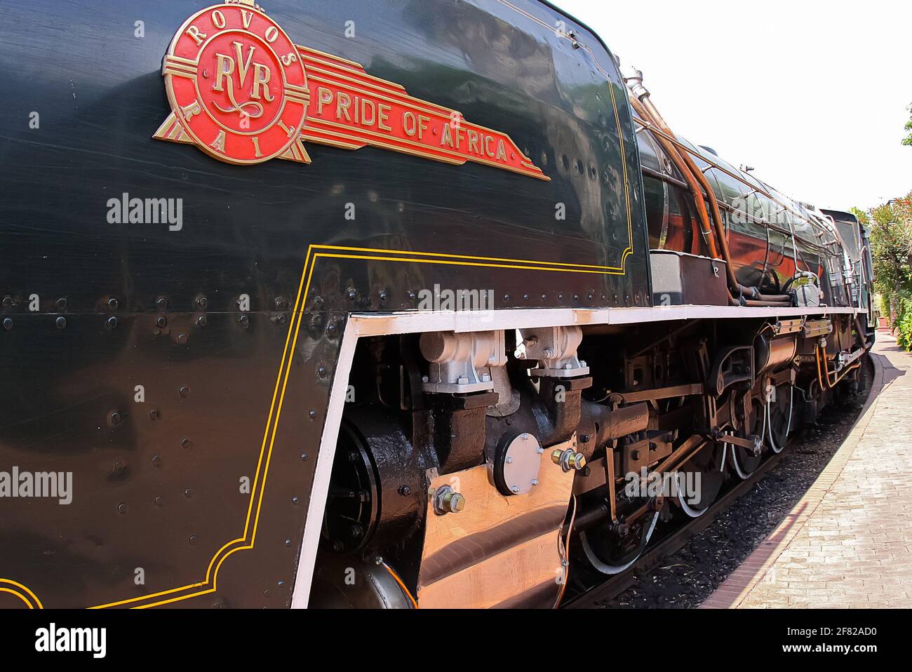 PRETORIA, SOUTH AFRICA - Apr 24, 2019: old steam train from the side ...
