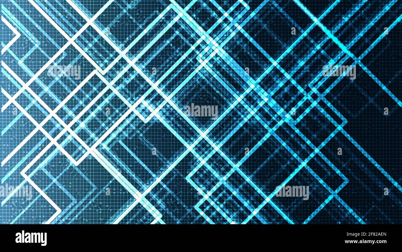 Bright Circuit Microchip on Technology Background,neon Digital and ...