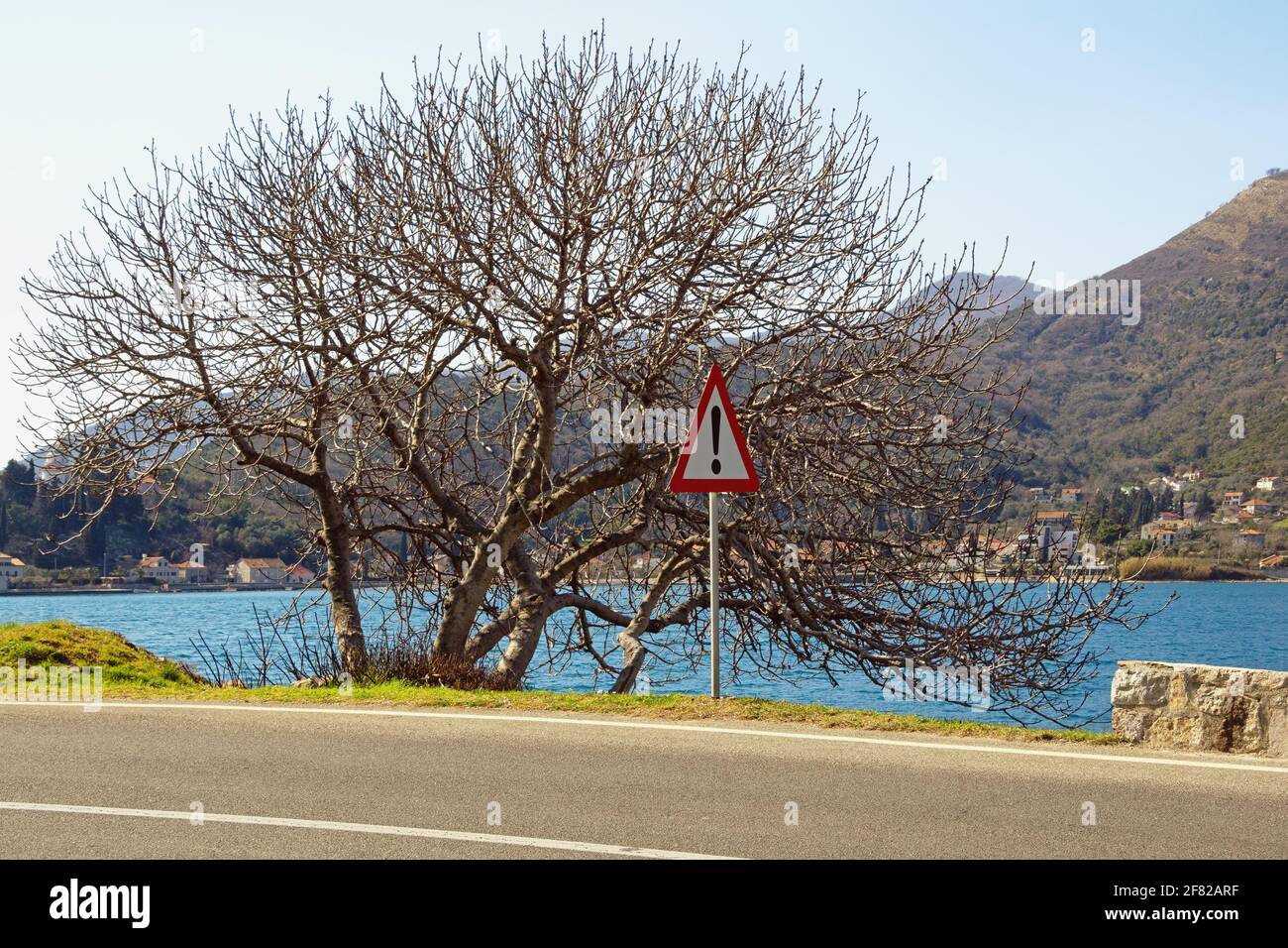 General warning signs, road sign of attention with an exclamation mark ...