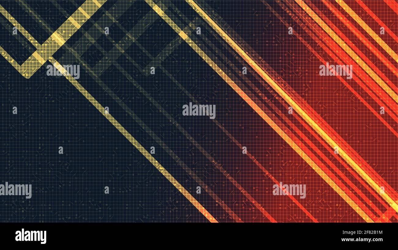 Orange Line Technology Background,Hi-tech Digital and security Concept ...