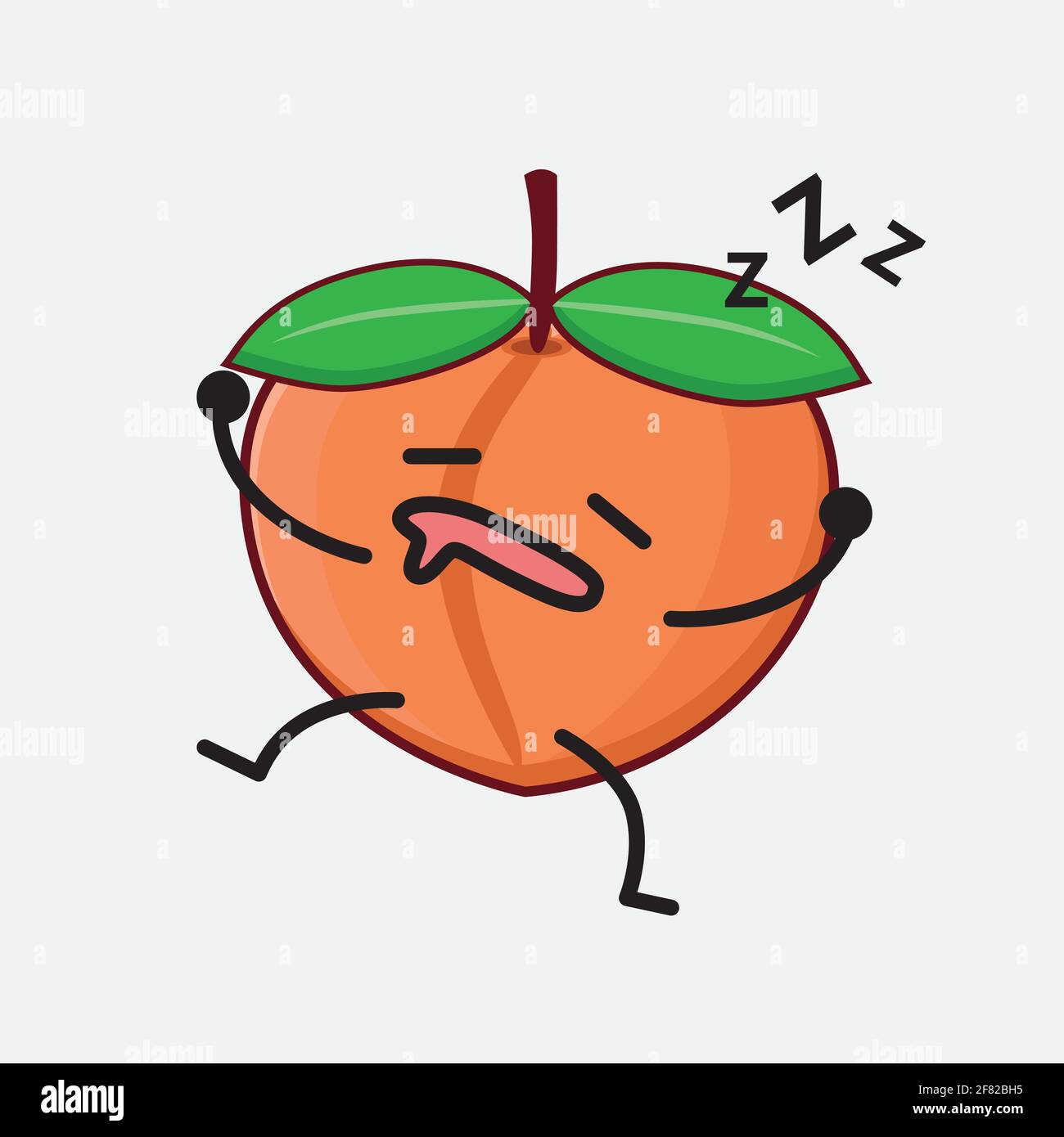 Vector Illustration of Peach Fruit Character with cute face, simple ...