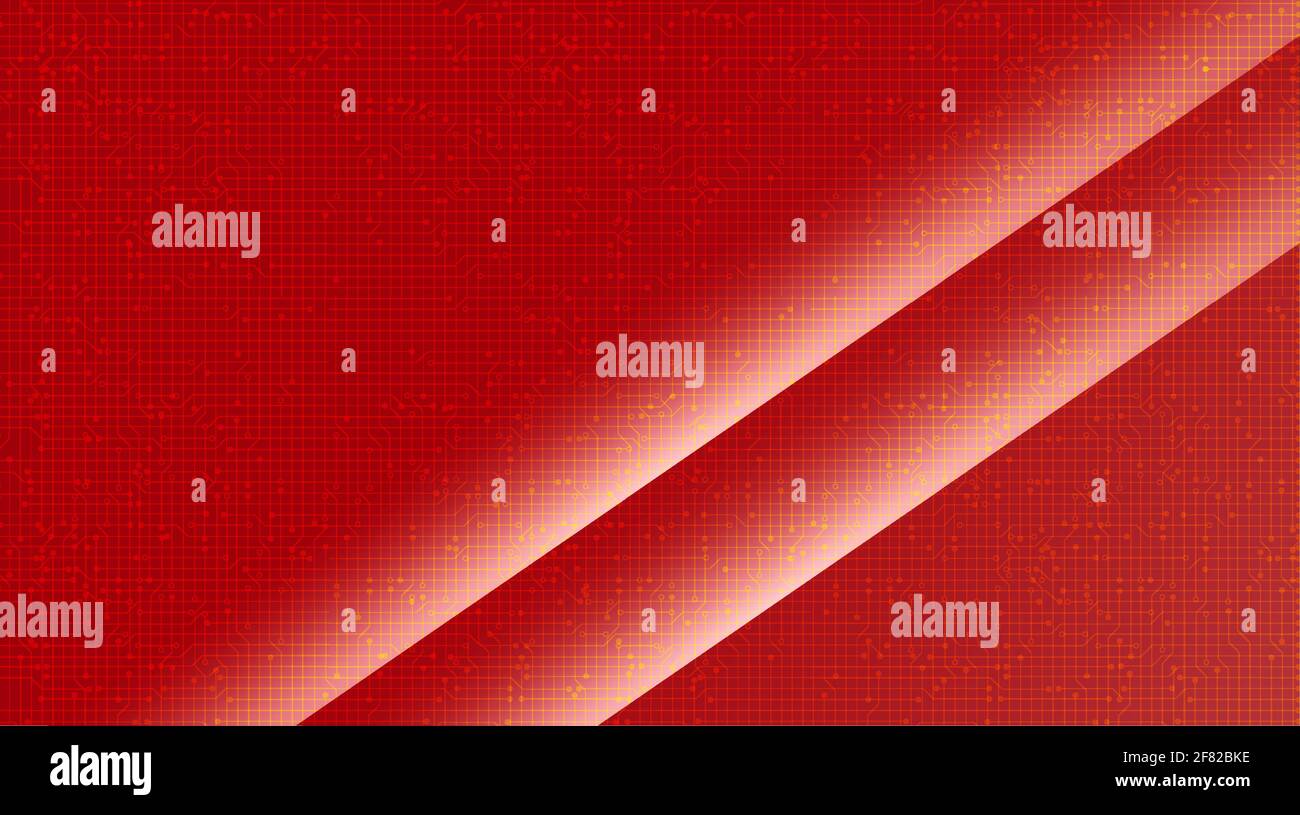 Light Red Circuit Microchip Technology on Future Background,Hi-tech ...
