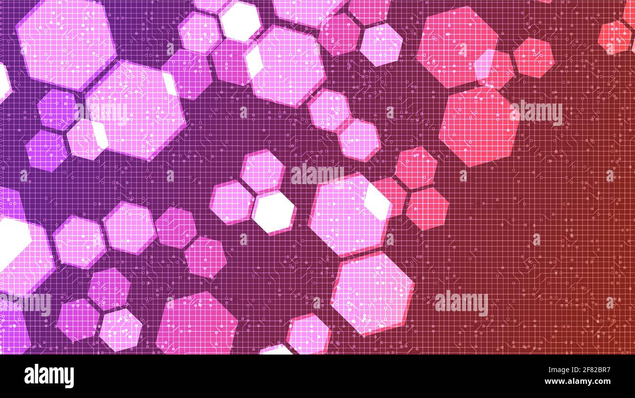 Pink Polygon Technology background Hi-tech Digital and security Concept ...