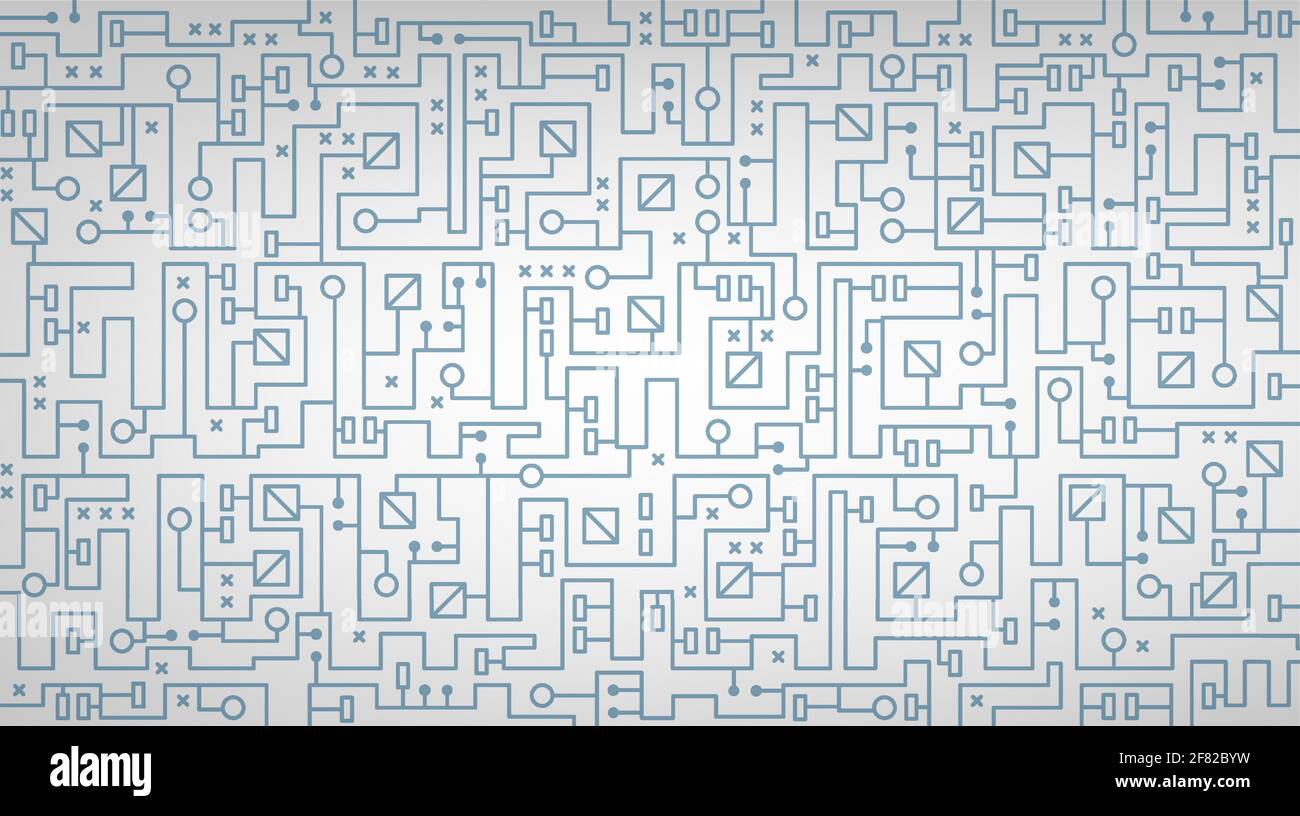 Vector White Electronic Circuit board Technology background Stock ...