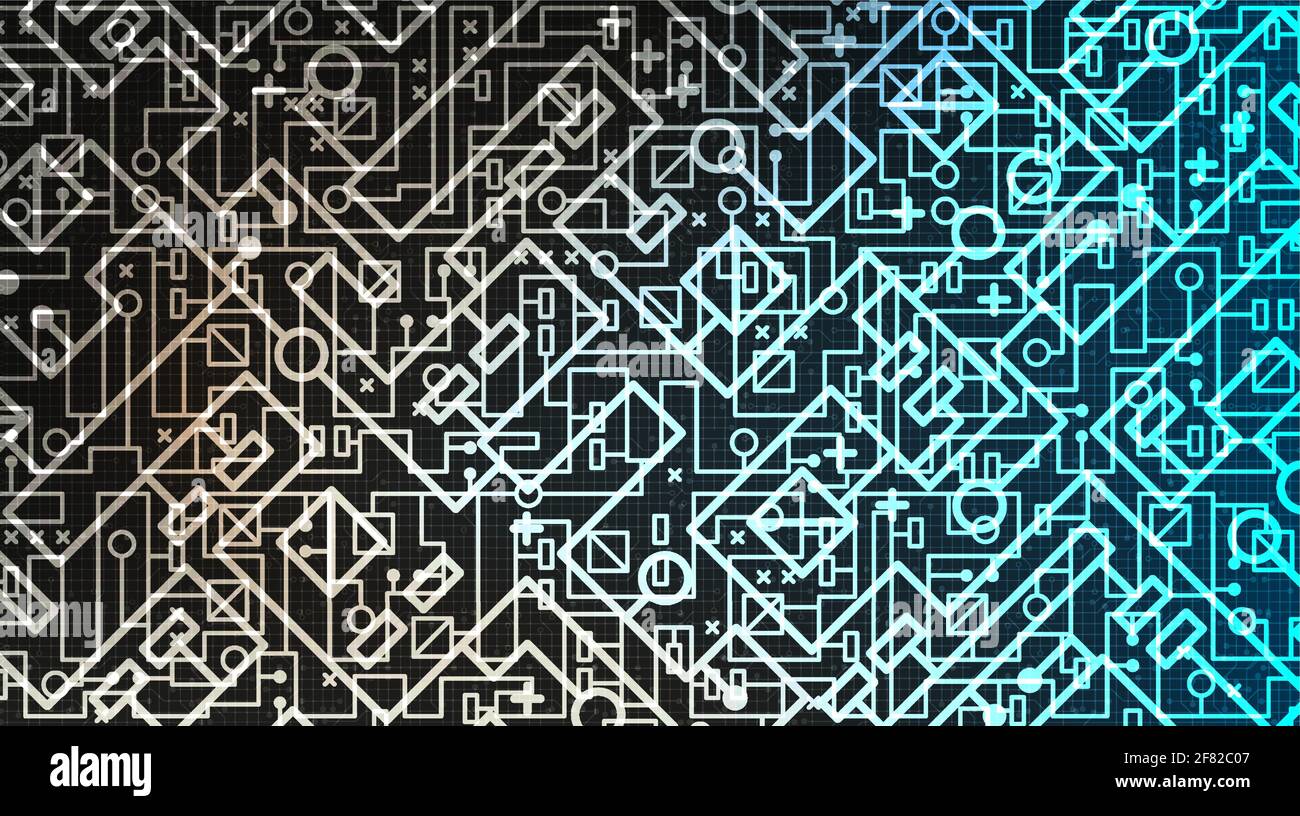 Black and Blue Future Circuit board Technology background vector Stock ...