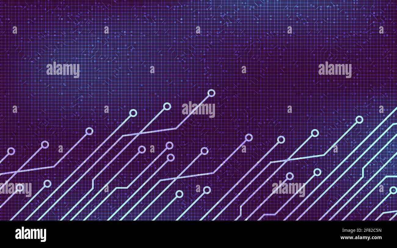 Digital Violet Circuit Microchip on Technology Background,Hi-tech ...