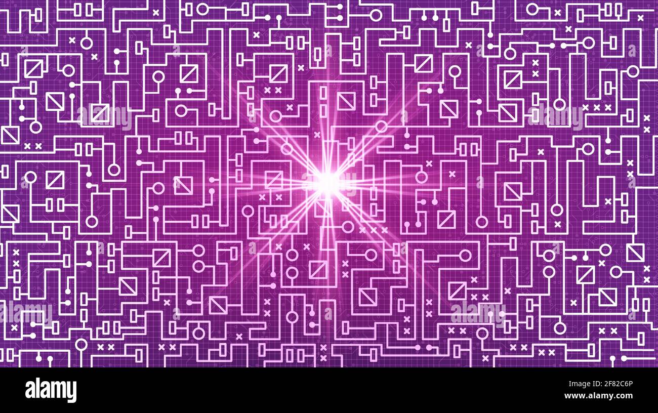 Vector Violet Electronic Circuit board Technology background Stock ...