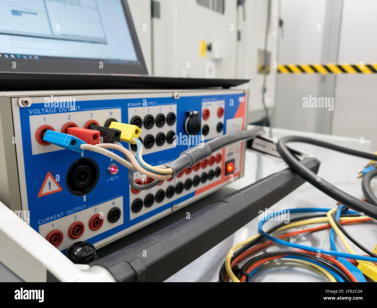 Testing electrical power plant protection and control cubicles Stock ...