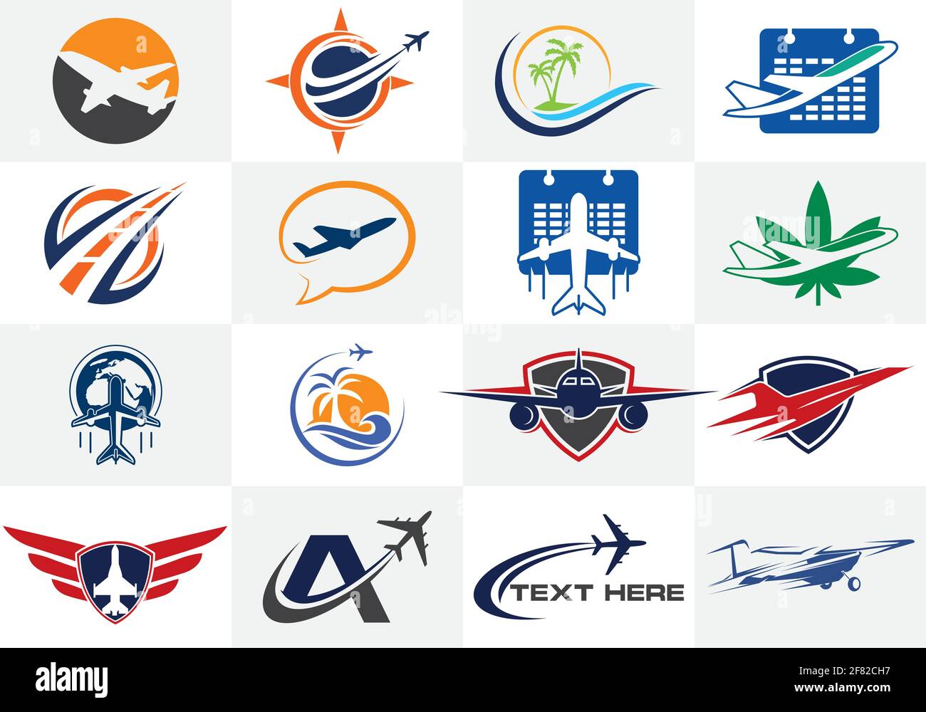 Travel icons. Aviation logo sign, Flying symbol. Flight icon set Stock ...