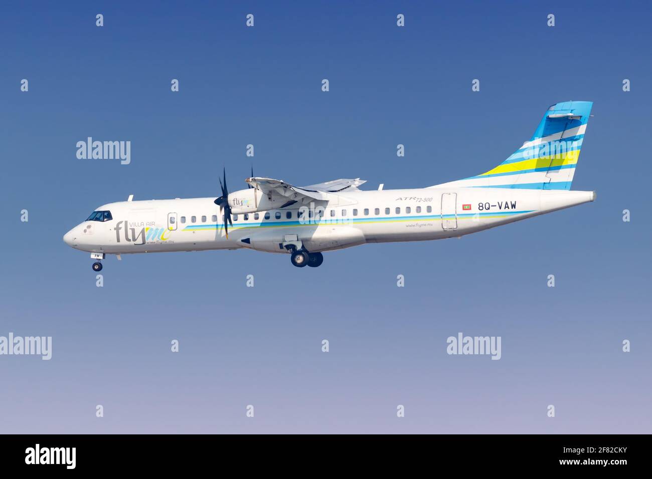 Male, Maldives – February 18, 2018: FlyMe Villa Air ATR-72 airplane at ...