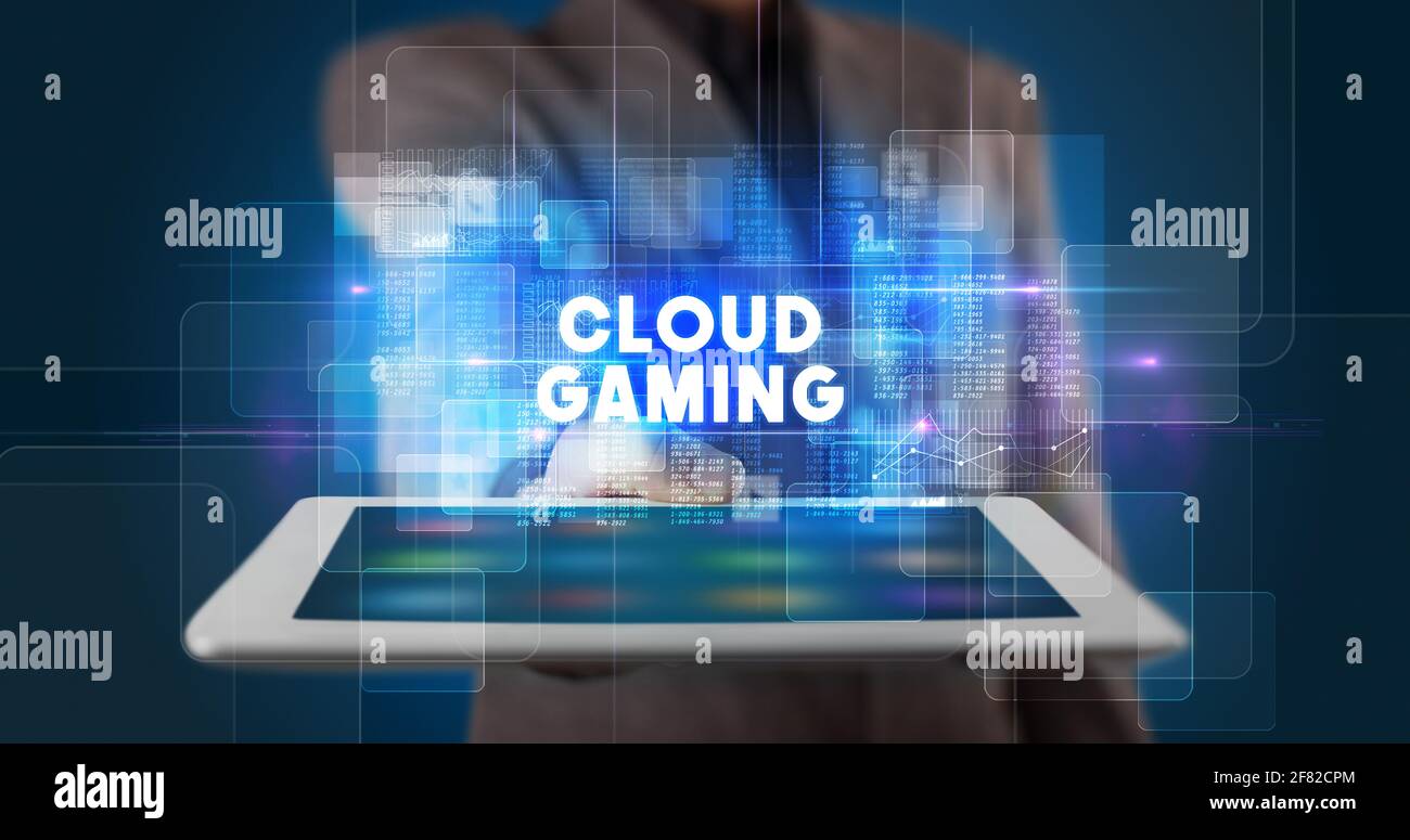 Person holding tablet, technology concept Stock Photo - Alamy