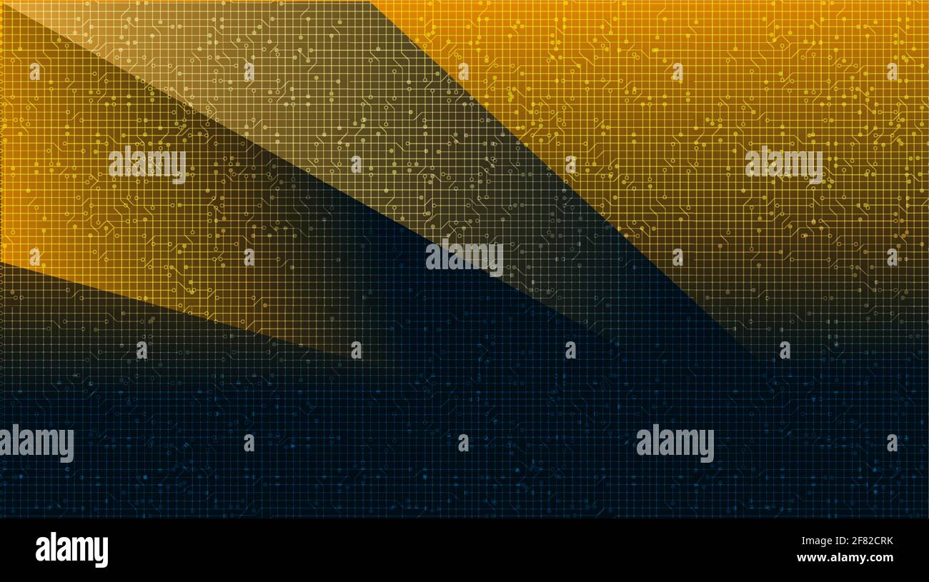 Yellow and Blue Circuit Microchip on Technology Background,Hi-tech ...